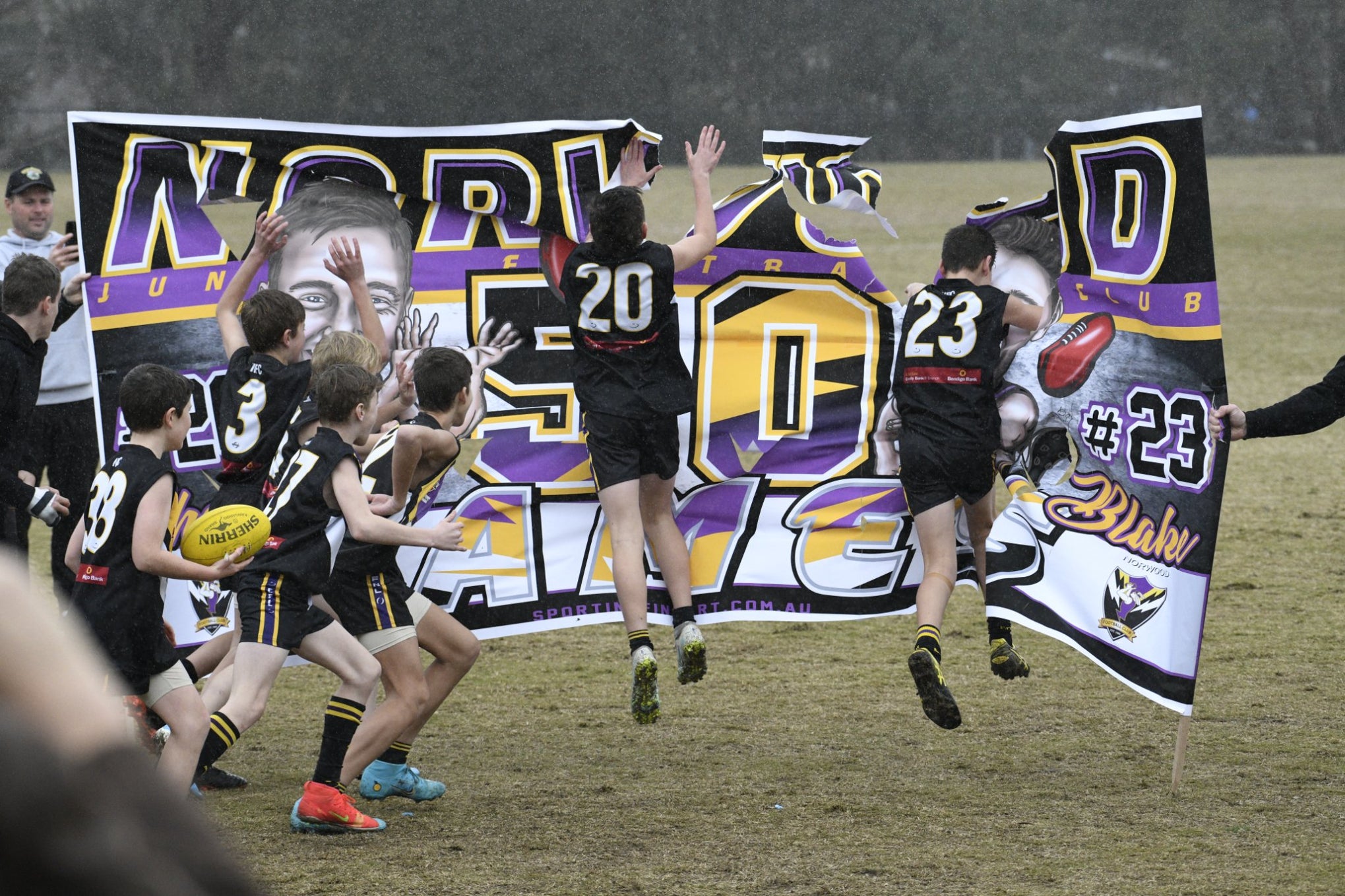 Milestone Run Through Banners — Sporting Fine Art