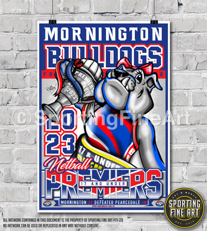Mornington FNC Netball U17 2023 Premiership Poster — Sporting Fine Art