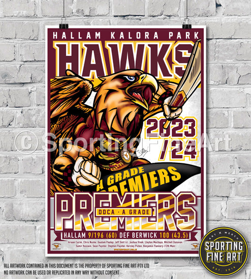 Hallam Kalora Park CC 2023/24 Premiership Poster — Sporting Fine Art