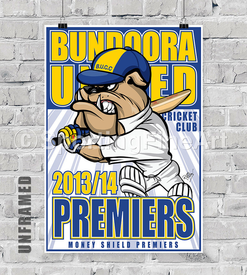 Bundoora United CC 2013/14 Premiership Poster — Sporting Fine Art