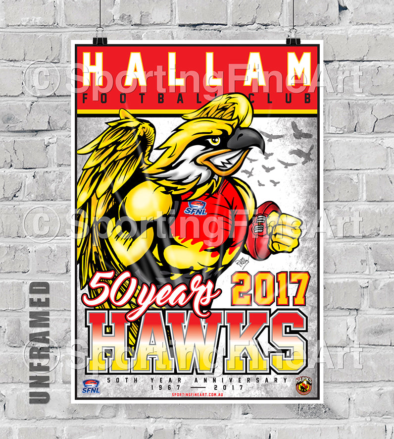 Hallam Football Netball Club 2017 Anniversary Poster — Sporting Fine Art