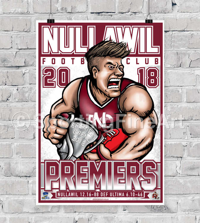 Nullawil Football Club 2018 Premiership Poster — Sporting Fine Art