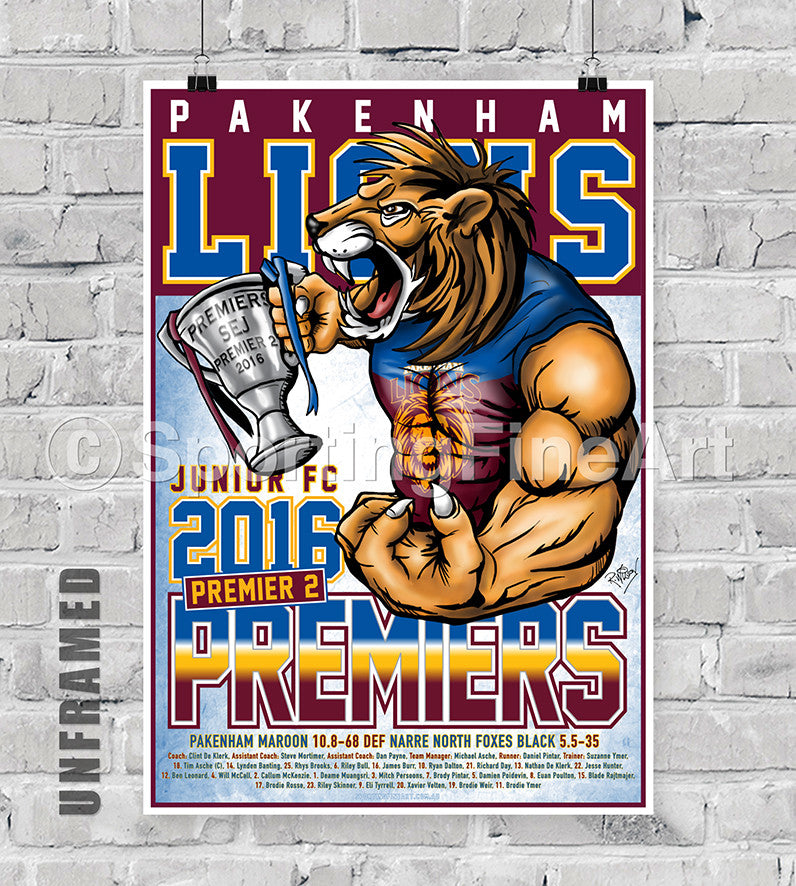 Pakenham JFC 2016 Premiership Poster — Sporting Fine Art