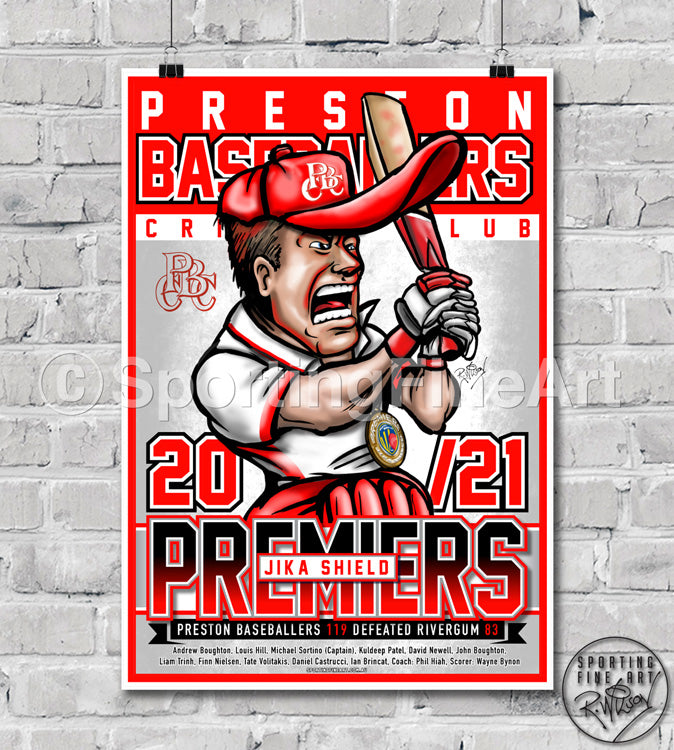 Preston Baseballers CC 2020/21 Premiership Poster — Sporting Fine Art
